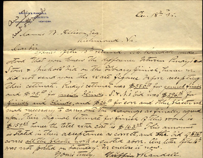 "Letter from Griffin & Randall to James W. Allison, 1895 December 18 ...